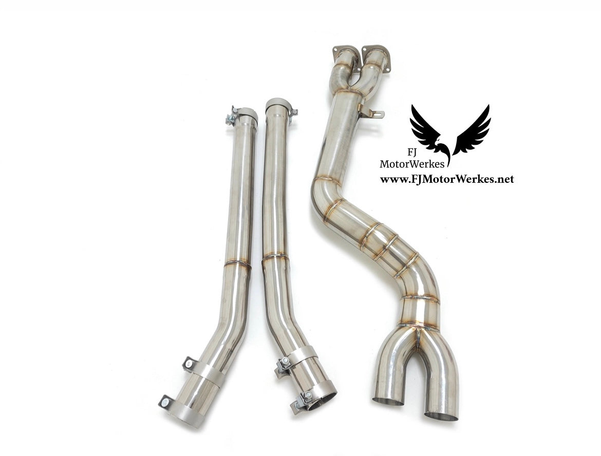 BMW X3M X4M Comp Stainless Steel Single Mid Pipe exhaust F97 F98 High ...
